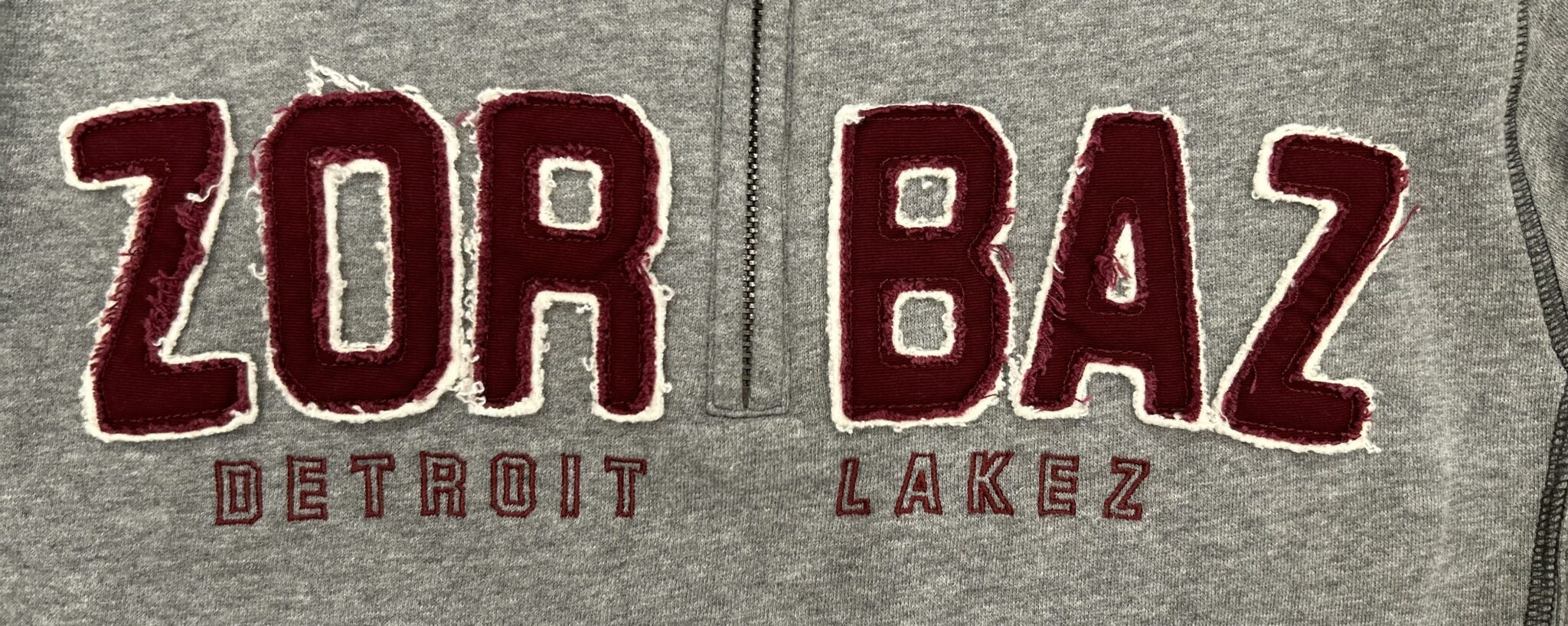 DLZ 1/4 ZIP GUNMETAL WITH MAROON – Zorbaz